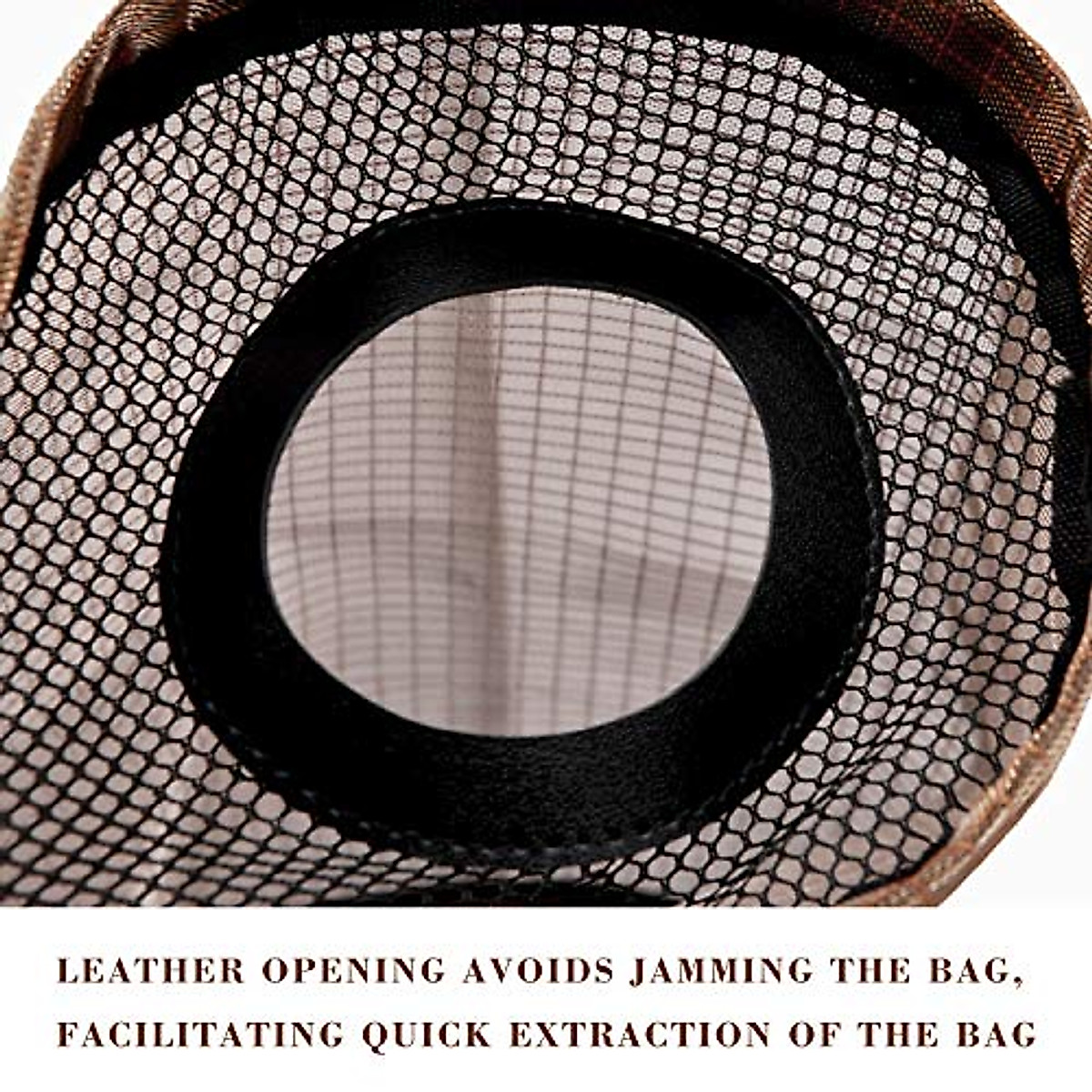 Plastic Bag Dispenser, Wall Hanging Grocery Bag Holder, Large Folding Hanging Storage Bag for Kitchen, Brown