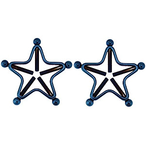 YiZYiF 1 Pairs Women Non-Piercing Nipple Ring Shield Adjustable Surgical Steel Screw Clip on Body Piercing Rings Jewelry Blue One Size