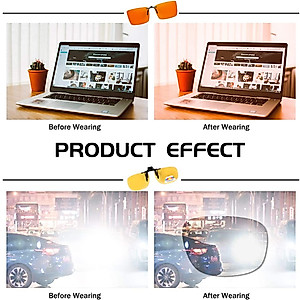 FONHCOO Clip-on Blue Light Blocking Glasses Womens Mens 2 Pack over Prescription Glasses Framless Lens Anti Eyestrain Headaches UV Filter Computer Gamer Eyeglasses