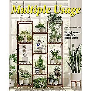 Bamworld Plant Stand Indoor Plant Shelf Tall Large Plant Shelves Holder Wood for Living Room Outdoor Plant Rack Indoor Multiple Plants Patio Balcony Garden