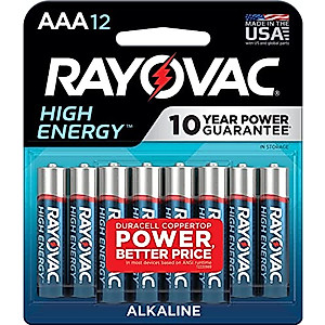Rayovac AA Batteries and AAA Batteries, 12 High Energy Double A Batteries and 12 High Energy Triple A Batteries Combo Pack, 24 Count