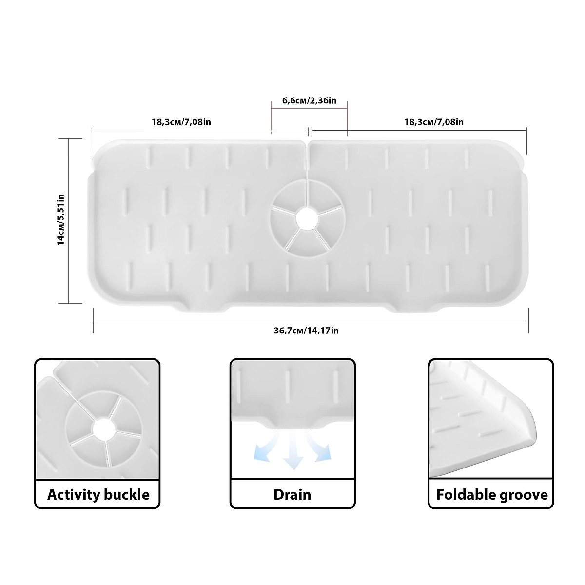 Silicone Faucet Splash Guard - Sink Faucet Mat Splash Guard - Silicone Sink Faucet Mat Splash Guard - Kitchen Sink Splash Guard Behind Faucet - Silicone Faucet Mat for Kitchen - Keep Your Kitchen Dry