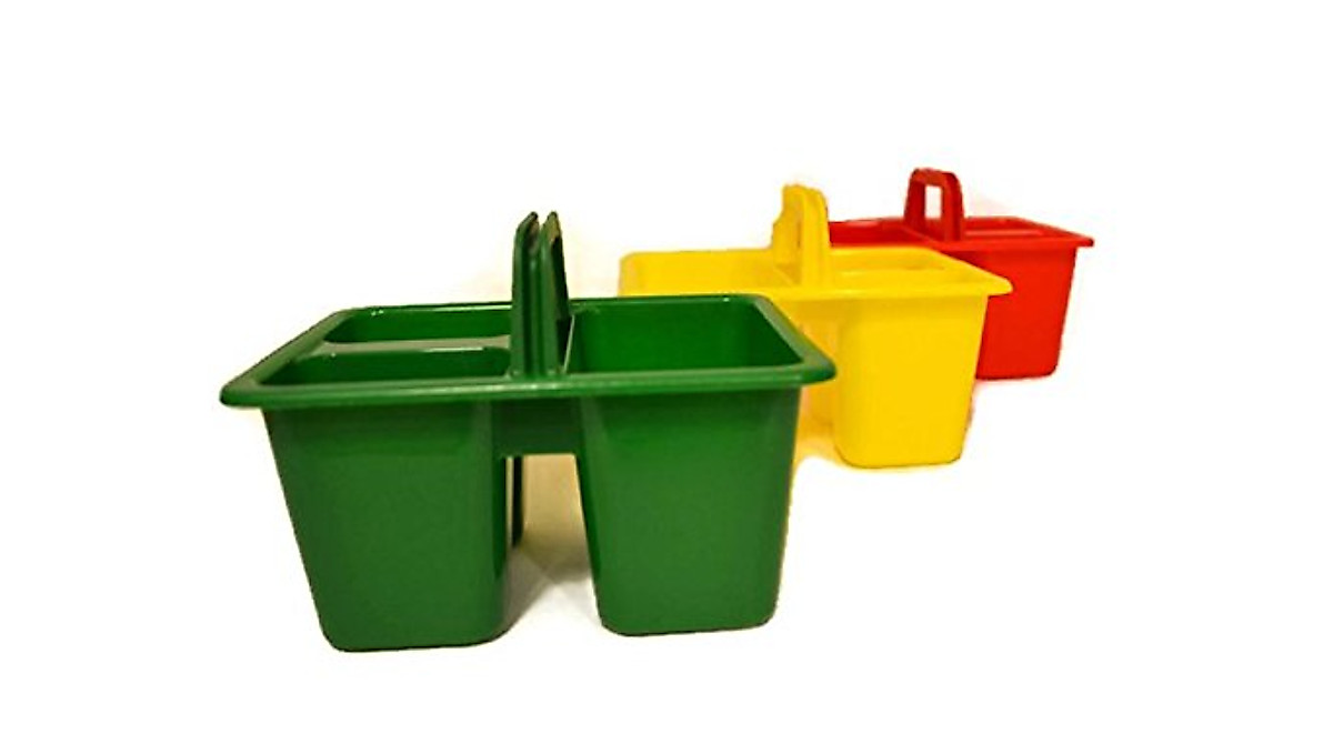 Kids Arts & Crafts Plastic Caddies - 3 Compartments for Easy Organization