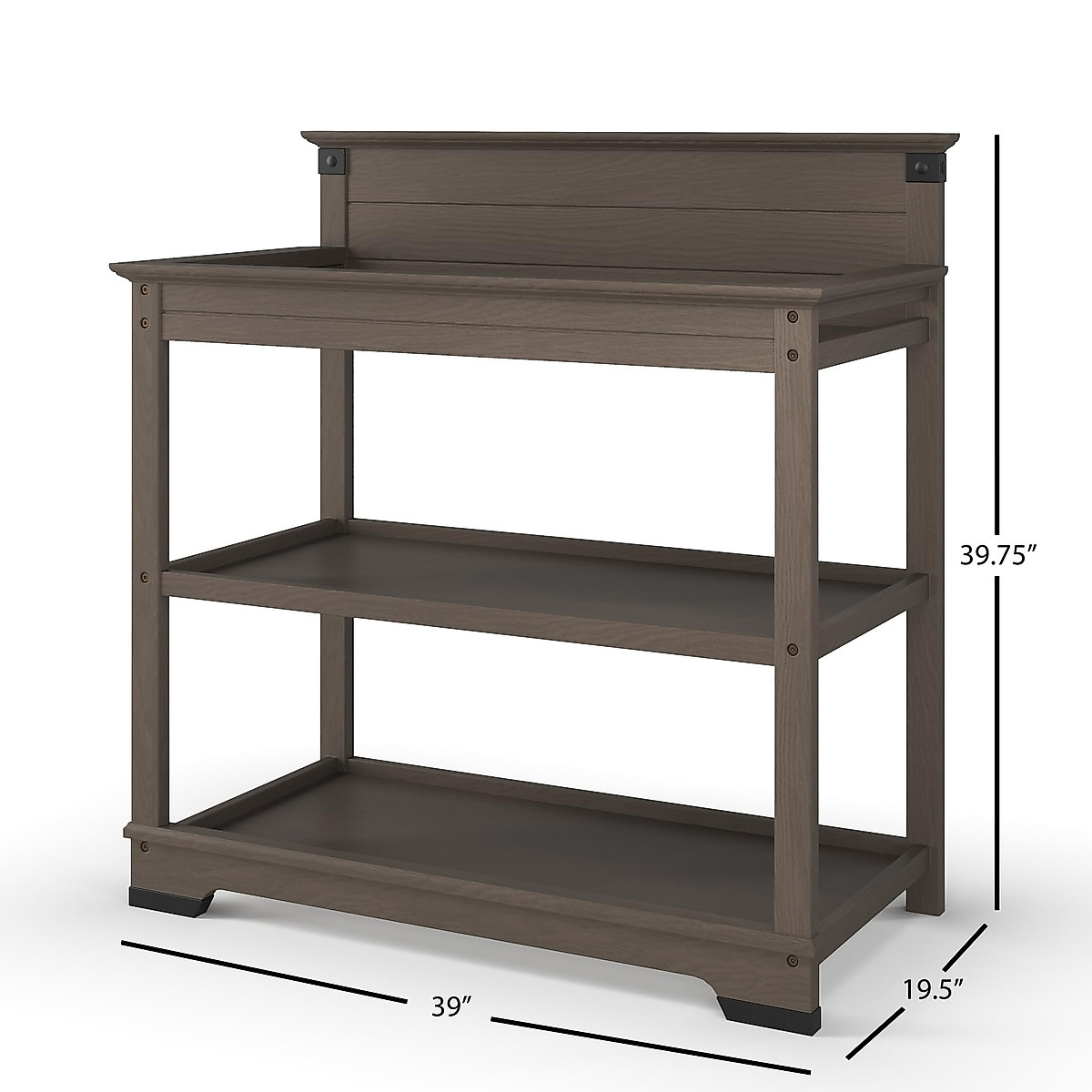 Child Craft Redmond Infant Changing Table, Water-Resistant Pad and Safety Strap, Anti-Tip Kit Included to Prevent Tipping, Non-Toxic, Baby Safe Finish (Dapper Gray)