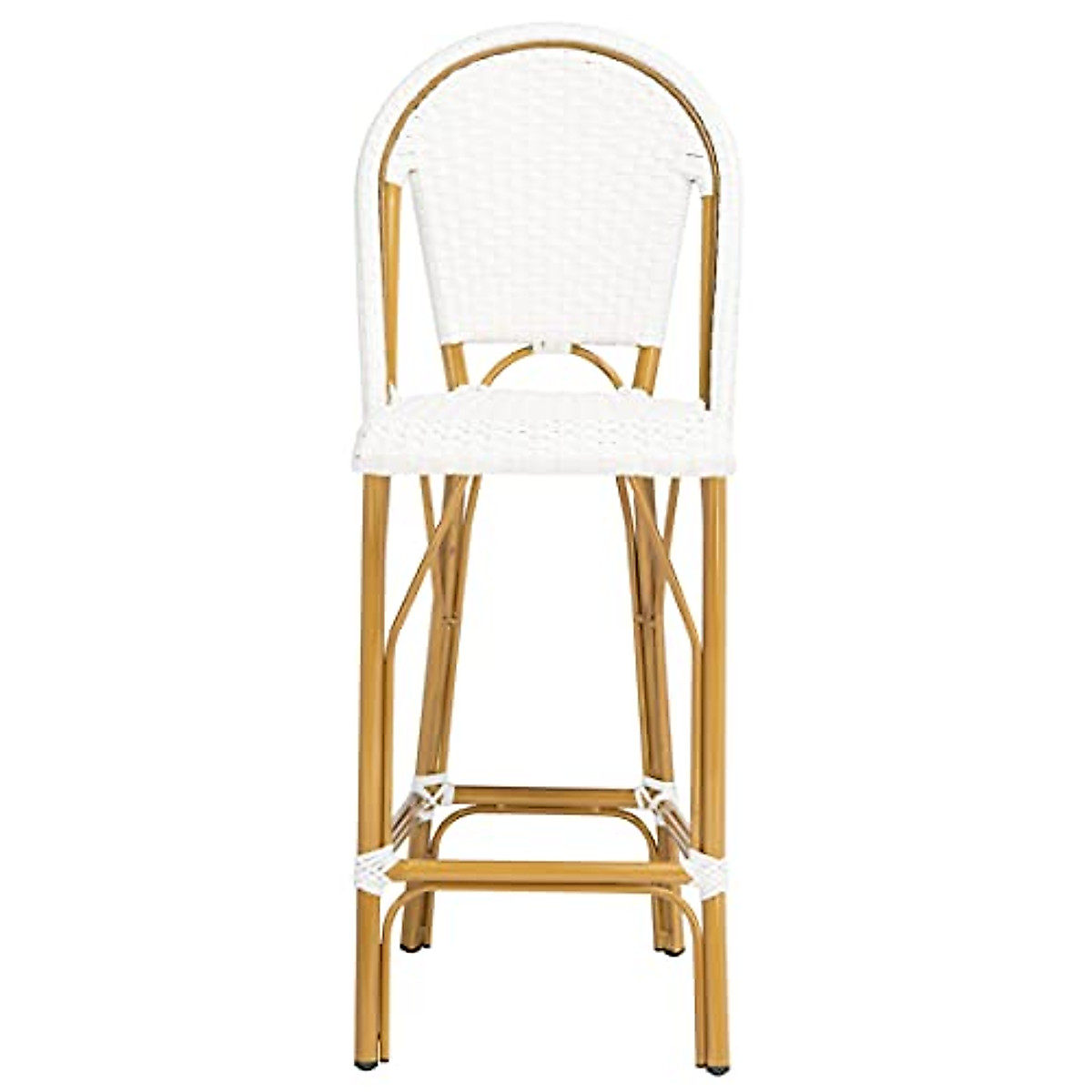 SAFAVIEH PAT4008C Outdoor Collection Ford White French Bistro 30-inch Bstro Bar Stool