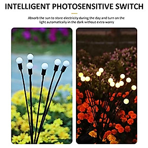 2PC 6LED Swaying Solar Powered Waterproof Lights, Garden Lights, Garden Decor, Lawn Decoration, Flower Lighting