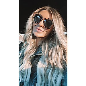 DIFF Becky IV Cat Eye Polarized Sunglasses for Women UV400 Protection, Oversized Designer Eyewear, Himalayan Tortoise + Grey