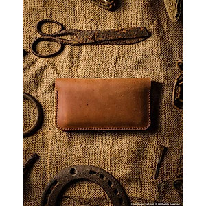 Leather Wallet for iPhone 14 Pro / 14 Plus, 14/13 / 12 Pro Max, 13/12 Mini, sleeve for two phones, Classic Brown, handmade phone cover SE, 12,11 Pro Max/Xr/Xs/8,7,6s, Wool felt, Crazy Horse Craft