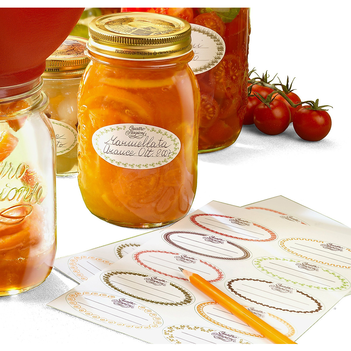 Bormioli Rocco Quattro Stagioni Canning Label, Set of 30