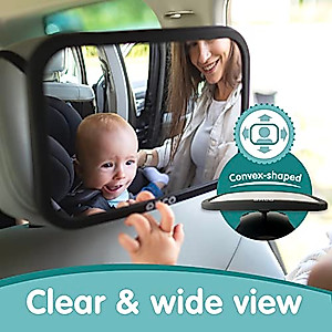 Onco Baby Car Mirror Rear-facing - Platinum Award Winning Car Mirror Baby Rear Facing Seat, Baby Essentials for Newborn, 100% Shatterproof Baby Mirror for Car, 360° Car Seat Mirror Rear Facing Infant