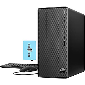 HP Desktop Computer 12th Gen (Intel i3-12100 4-Core, 8GB RAM, 256GB SSD, Intel UHD 730, AC WiFi, BT, 1 HDMI, 4 USB 3.1, Dark Black, Win 11 Home) with Dockztorm Hub