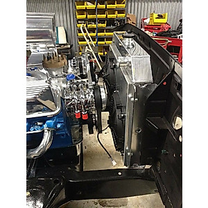 ReadyCool 4 Row Core Aluminum Radiator for 1966-1979 Ford F100 F150 F250 F350 Bronco Trucks Pickup V8 Chevy Engine, 66 67 68 69 70 71 72 73 74 75 76 77 78 79 Downflow Radiators