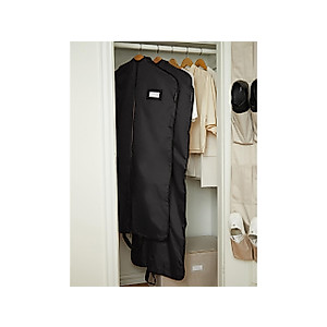 Covermates Keepsakes Garment Bag Set - Premium Polyester - Full Length Zipper - ID Window - Carrying Handles - Closet Storage, Black