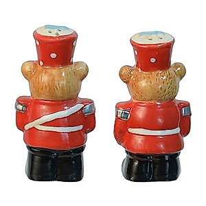 Christmas Bear Nutcracker Soldiers Holiday Salt and Pepper Shaker Set, Ceramic, 3.25 Inches High