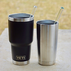 Reusable Clear Glass Straws - Artisanal Colored Tips, Wide Flow for Smoothies, Juices, Frozen Drinks, Milkshakes, Tea - Portable Travel Drinking, Long