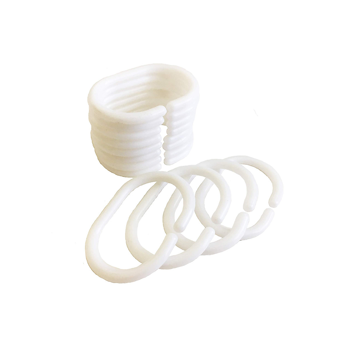 Horizon Home Essentials Modern Luxury Geometric Shower Curtain for Bathroom (White and Grey)