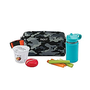 PackIt Freezable Snack Box, Charcoal Camo