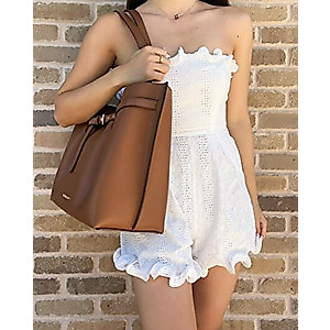 Michael Kors Emilia Large Triple Compartment Shoulder Bag Leather Tote Luggage