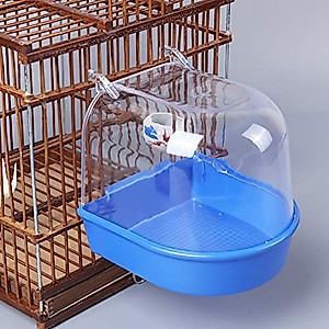 YJJKJ Caged Bird Bath Bird Cage Parrot Supplies Bathing Tub for Small Brids Canary Budgerigar Cockatiel Lovebird（Random Color）