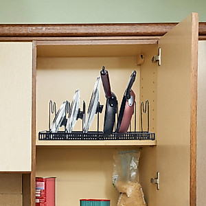 Pots and Pans Organizer Expandable Pan Organizer Pot and Pan Organizer for Cabinet Pot Lid Organizer with 10 Adjustable Dividers Pan Organizer Rack for Cabinet Countertop Cupboard Storage (Black)