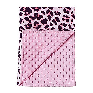 Messy Code Baby Blanket Super Soft Minky Plush Blanket with Double Layer Dotted Backing for Babies,Pink Leopard Printed Reversible Blanket 30x40 Inch