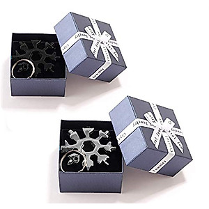 18-in-1 Snowflake Multi-Tool, Easy N Genius,Snowflake Screwdriver,Bottle Opener, powerful Multi-Tool,Chrismas and New Year's Gift,2 pcs(Black & Silver)