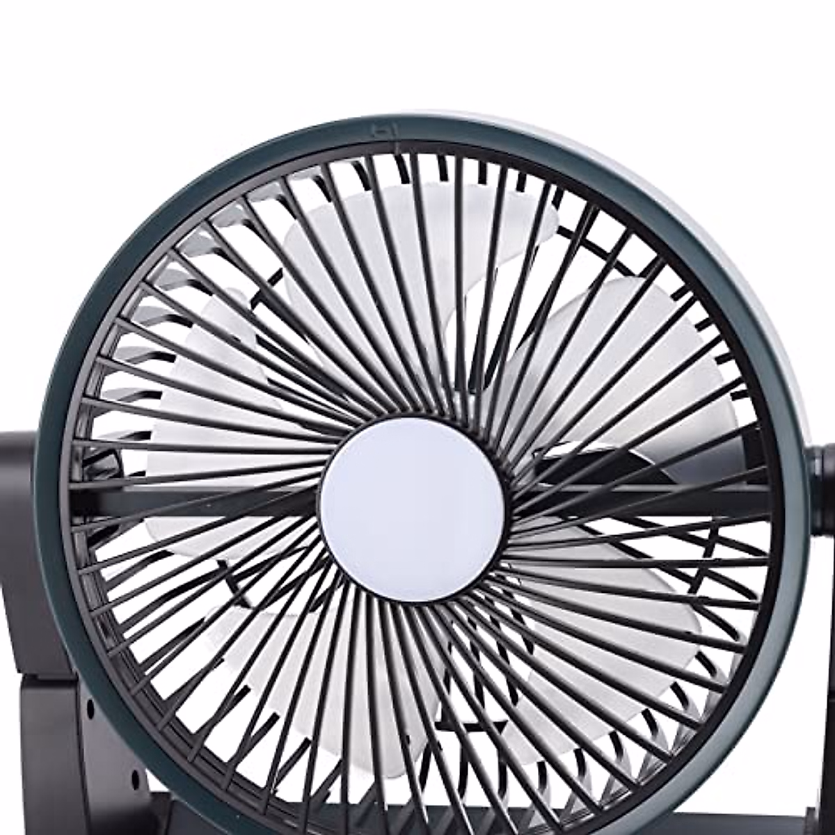 GLOGLOW USB Portable Fan, 5000mAh Battery Silent Motor Rechargeable Portable USB Small Desk Fans 2 Levels LED for Camping (Green)