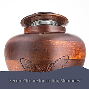 Hand Engraved Butterfly Funeral Cremation Urns for Human Ashes Adult Male Female - Pet Urns for Dogs Cat Ashes, Wooden Urns for Human Ashes, Urn Box for Ashes Keepsake