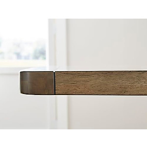 Signature Design by Ashley Cabalynn Farmhouse Dining Extension Table with 1 Removable Center Leaf, Light Brown