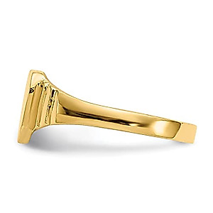 IceCarats 14K Yellow Gold Heart Love Custom Engraved Signet Ring Handmade Personalized Monogram Initial Letter Band Size 3.5