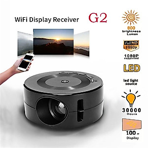 Portable HD 1080P Projector, Cinema-Level Small Outdoor Movie Projector Home Movie Video Projector, Mini Movie Projector with USB HDMI Interface & Remote Control for Home Office Living Room Car