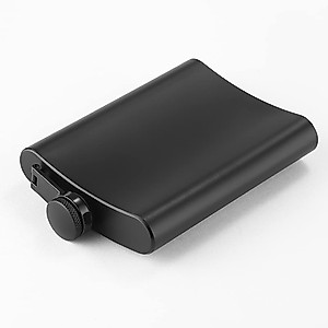 YFS 2 Pack Hip Flasks for Liquor, 8 Oz & 12 Oz Matte Black Stainless Steel Leakproof Flasks with Funnel