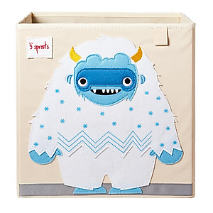 3 Sprouts Toy Storage Organizer: Toy Box Cube Organizer for Playroom, Nursery - Foldable Storage Bin - Yeti