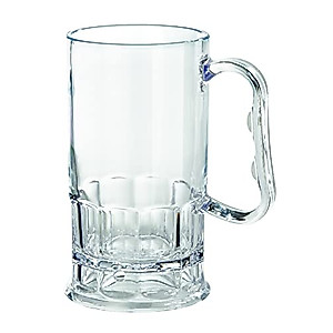 G.E.T. Shatter-Resistant Plastic Beer Mug/Stein, 10 Ounce, BPA Free, 0082-1-SAN-CL-EC (Set of 4) , C/lear