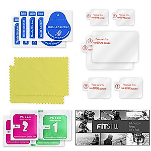 [6 PCS] FitStill Screen Protector for GoPro Hero 8 Black, Ultra Clear Tempered Glass Screen Protector + Tempered Glass Lens Protector + Small Display Film- 2 Packs