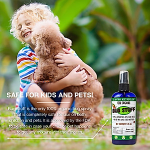 Bug Stuff All Natural Bug Spray | Keeps All Flying & Biting Insects Away | Bug Spray for Children & Pets | Made from 100% Organic Ingredients | 4 FL OZ Spray Bottle