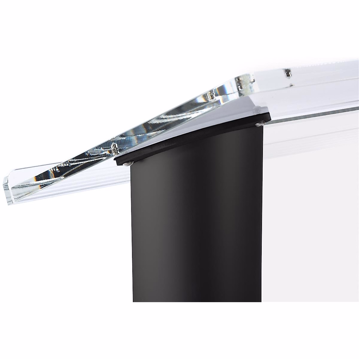 Displays2go Acrylic Podium, Aluminum Sides, Acrylic Front Panel, Black (LECTALACB)