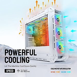ASIAHORSE WD-001 Series 120mm Case Fan with Controller, White 5V ARGB Motherboard Computer Case Fans Quiet High Airflow Adjustable Light Effect Computer Cooling Fan, 5 Pack