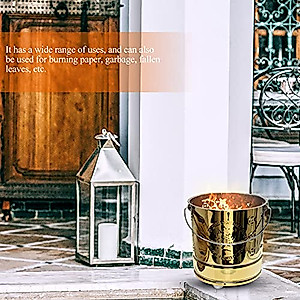 1PC Stainless Steel Paper Burn Barrel, Stainless Steel Incinerator Cage with Lid, Joss Paper Money Incinerator Can for Garden Paper Leaf Trash Wood Backyard Bonfire 11.79x10.53x10.53 Inch