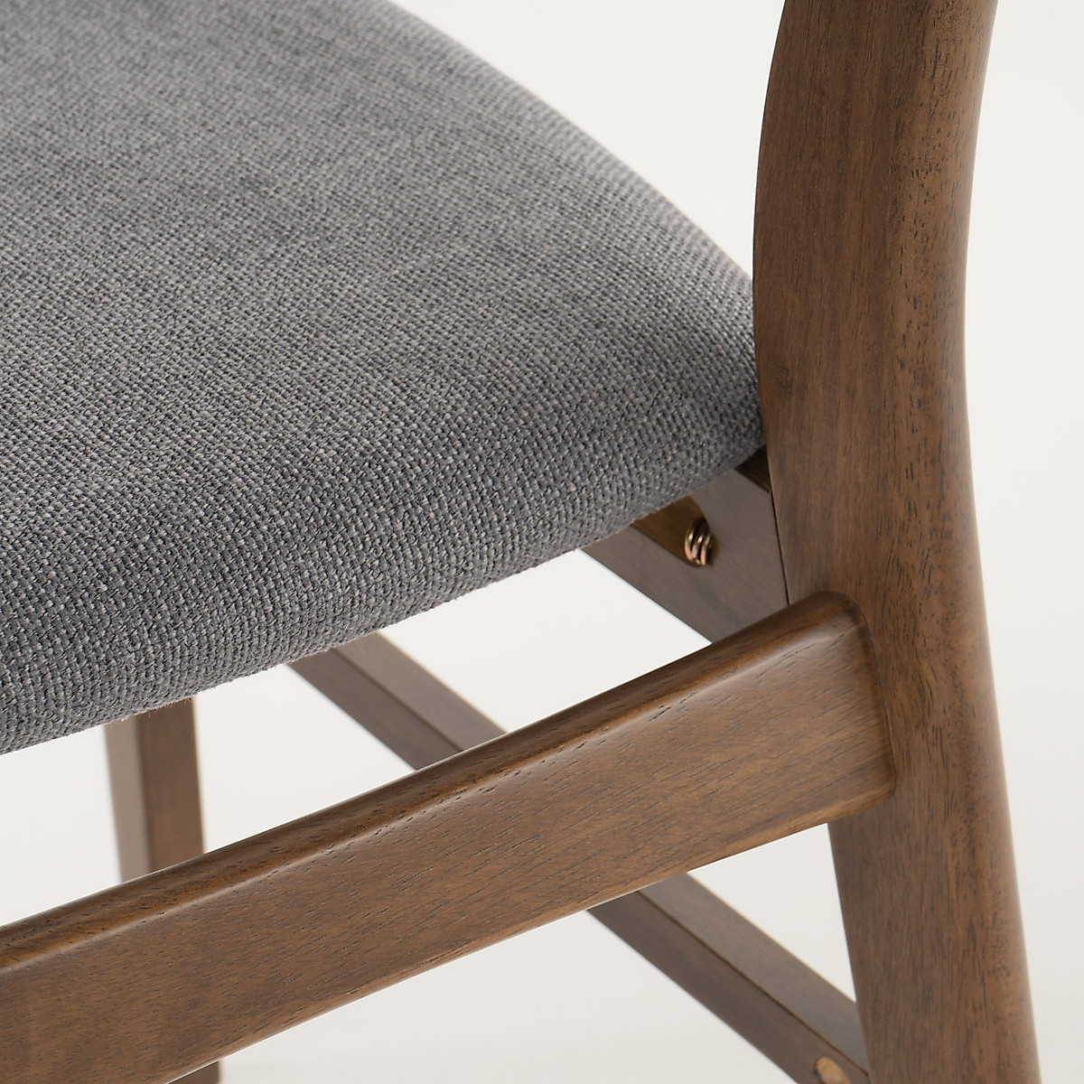 Christopher Knight Home Lucious Fabric / Walnut Finish Dining Chairs, 2-Pcs Set, Dark Grey