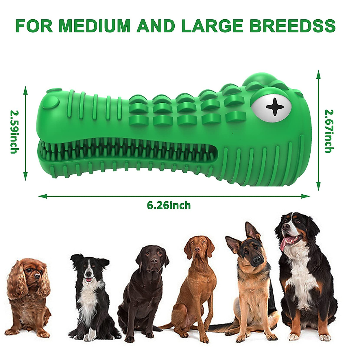 Hkrhsy Dog Toys for Aggressive Chewers, Toothbrush for Old or Young Pet, Dog Chew Toys Made with Toughest Natural Rubber,Durable Squeaky Dog Toys