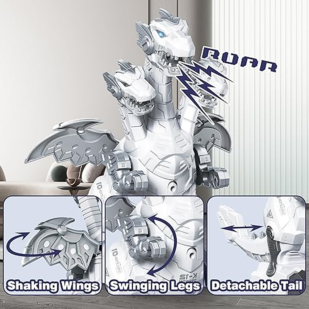 Remote Control Dinosaur Toys for Kids, RC Three Headed Dinosaur Robot with Dynamic LED Light, Realistic Toys for 3 4 5 6 7 8 9 10 11 12+ Year Old Boys/Girls, Gifts for Halloween Christmas Birthday