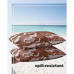 Funnywall88 Waterproof Throw Pillow Covers Set of 2 Camouflage Netting Camo Couch Pillow Cases Outdoor Sofa Cushion Cover Home Decor for Bed Living Room, 20" x 12"