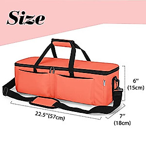 YARWO Carrying Bag Compatible for Cricut Explore Air (Air 2), Maker, Tote Bag Travel Bag for Die Cutting Accessories and Supplies,Orange