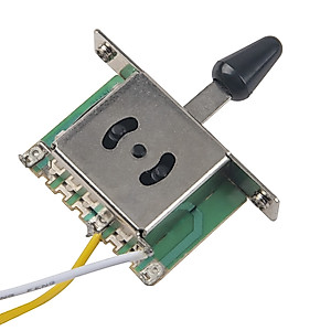 1Set Yootones Guitar Wiring Harness Set,Prewired 500K Pots 3 Way Switch Wiring Harness Kit with 6.35 Output/Black Knobs Compatible with Electric Guitar