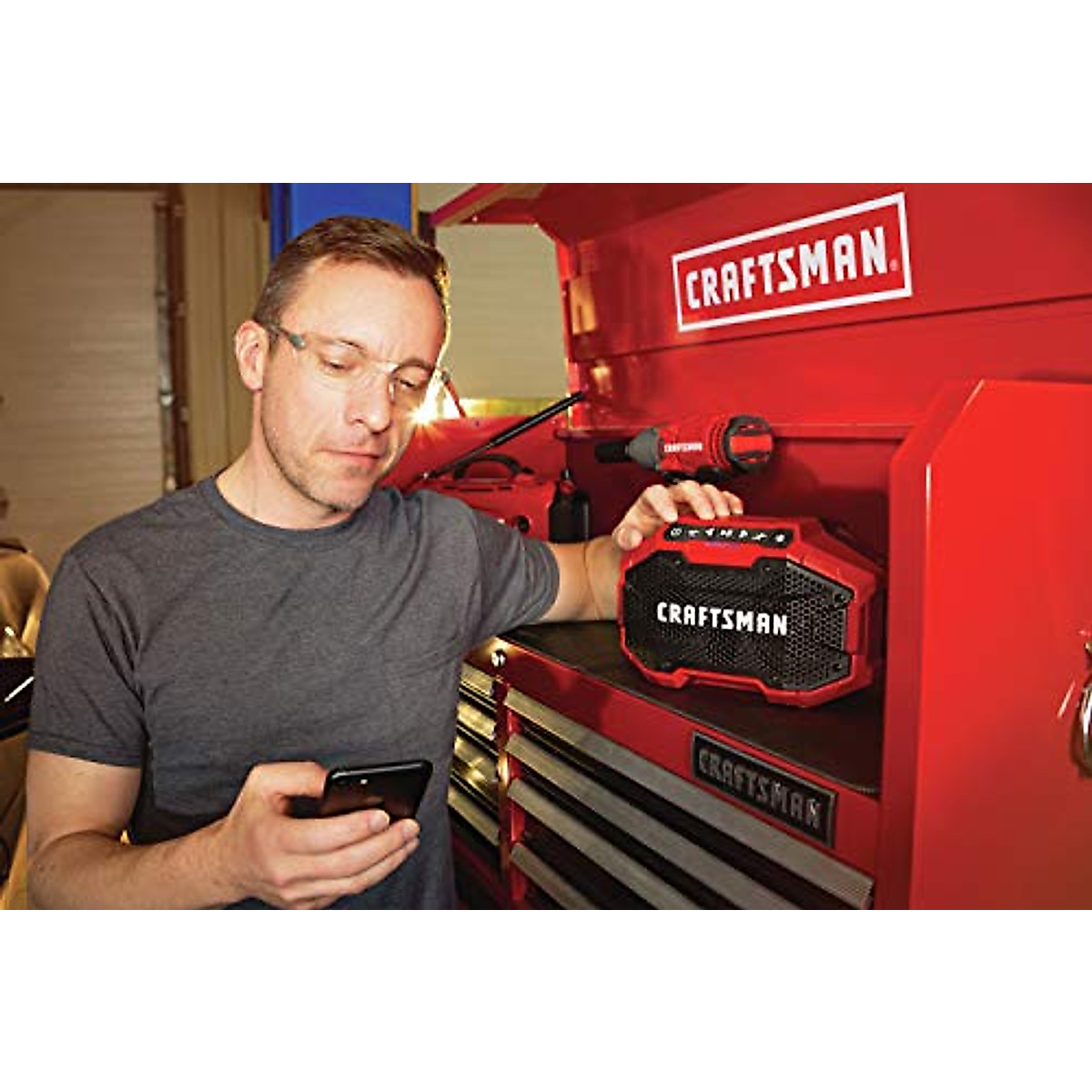 CRAFTSMAN V20 Bluetooth Speaker, Tool Only (CMCR001B) , Red