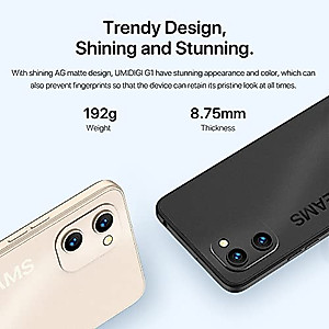 UMIDIGI Cell Phone G1, Android12 Unlocked Cell Phone, Dual Sim 4G LTE Mobile Phone, 3+32GB 256G Expandable, 6.52" HD+, 5150mAh, GSM Unlocked