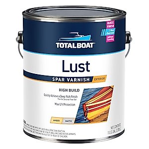 TotalBoat-496608 Lust Marine Varnish, High Gloss and Matte Finish for Wood, Boats, Outdoor Furniture (Matte, Gallon)