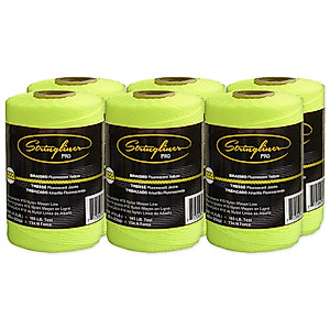 Stringliner Braided Mason Line Replacement Roll Contractor Pack 500' - Fluorescent Yellow (Pack of 6) - SL35465CPK