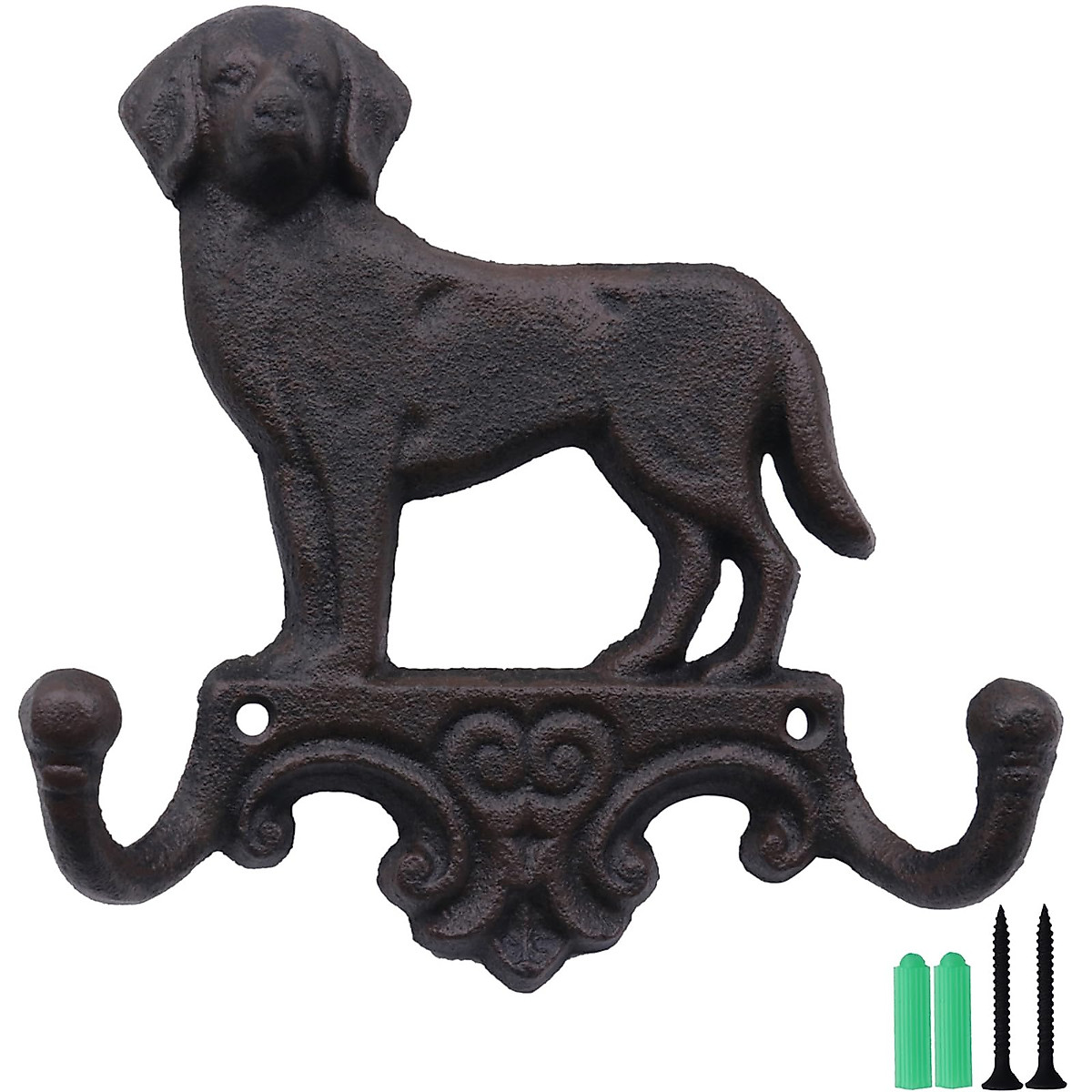 XINGJIANG Cast Iron Dog Key Hooks for Wall Decorative Dog Family Key Holder Utility Hooks Gift for Holder Rack Self Towels, Hats, Shower, Kitchen, Living Room, Office, Garage, Garden, Outdoor (Dog)